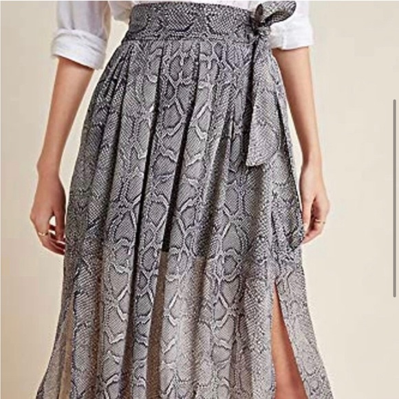Anthropologie | Skirts | Anthropologie Maeve Annette Snake Print Midi ...